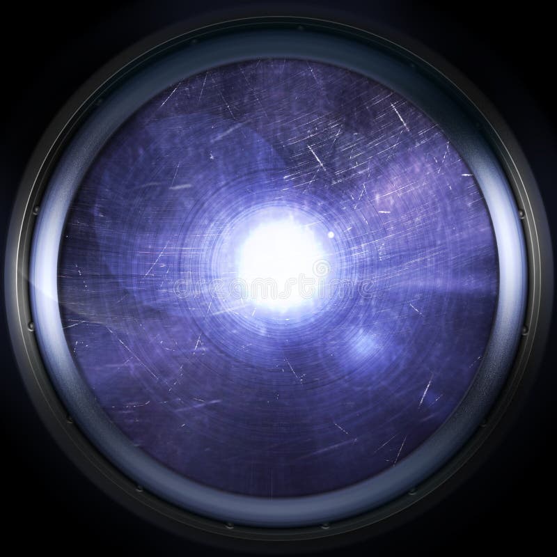 View on a Bright Star from the Spacecraft Inside Stock Illustration ...