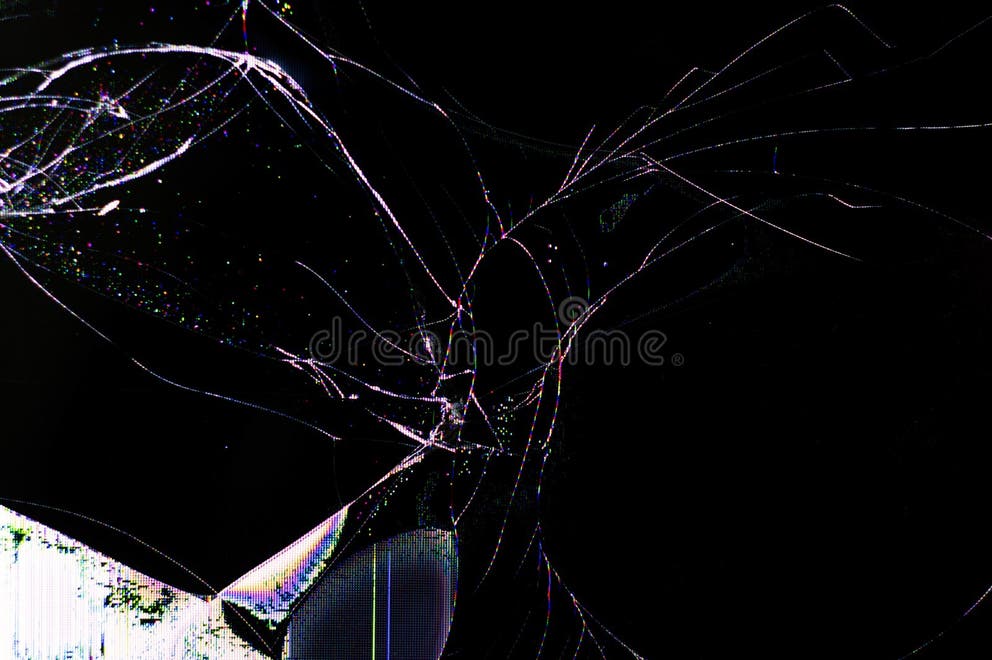 View of a Broken and Non-working Screen of an Electronic Device Stock ...
