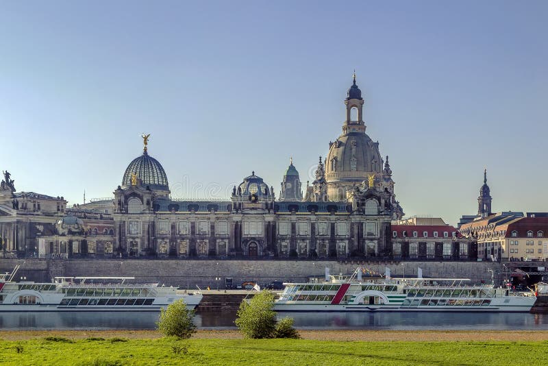 View of Bruhl Terrace, Dresden, Germany Stock Image - Image of ...