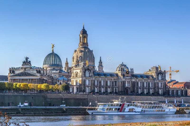 View of Bruhl Terrace, Dresden, Germany Stock Image - Image of ...