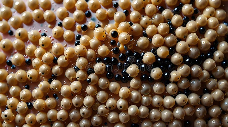 A Bubble Tea-inspired Background with Tiny Tapioca Pearls Dancing ...