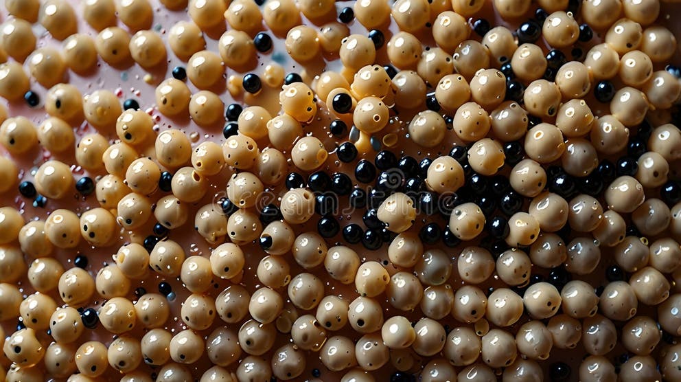 A Bubble Tea-inspired Background with Tiny Tapioca Pearls Dancing ...