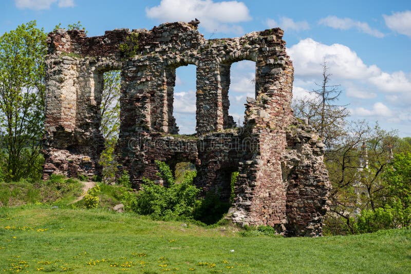 View of the Buchach Castle stock image. Image of famous - 312633041