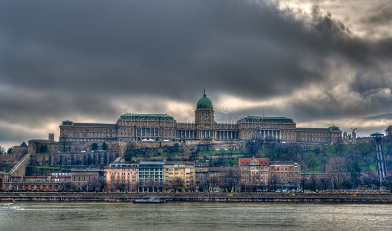 View of Buda Castle (Royal Palace) - Budapest Stock Photo - Image of ...
