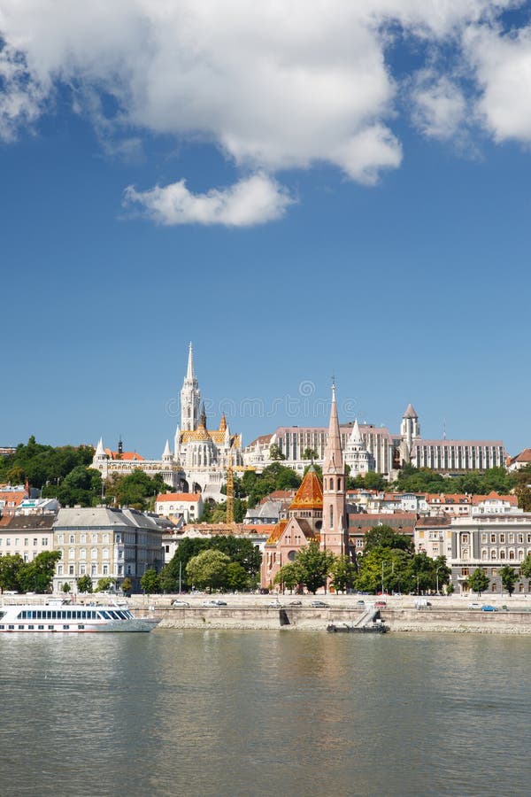 View Of The Buda Side Of Budapest On A Sunny Day By The Danube River ...