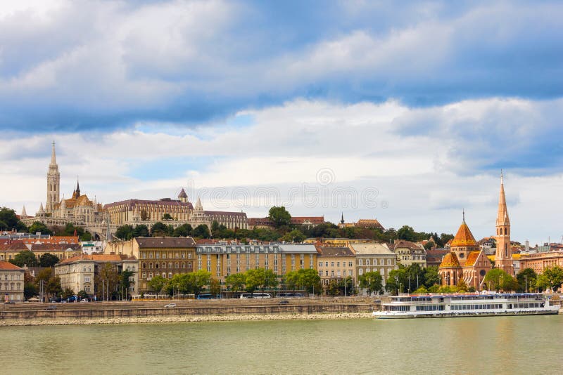 View of the Buda Side of Budapest on a Sunny Day by the Danube River ...