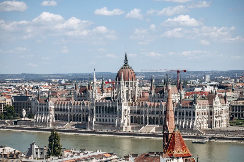 View of Budapest City Centre from a Hill on the Buda Side Stock Photo ...
