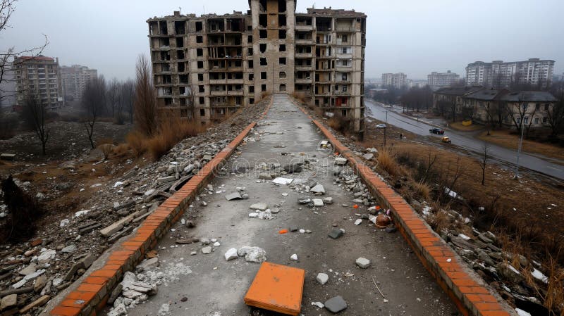 A View of a Building that Has Been Destroyed by a Fire Stock Image ...