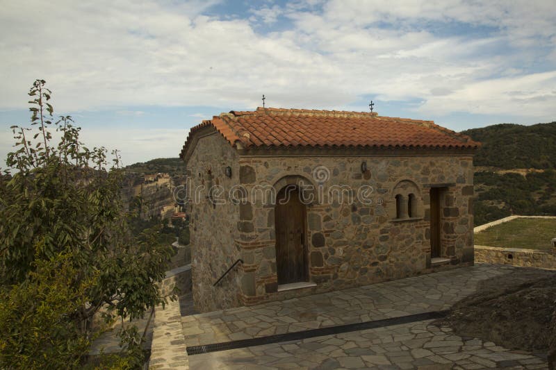 View Building Inside Monastery Holy Trinity Meteora Greece Stock Photos ...