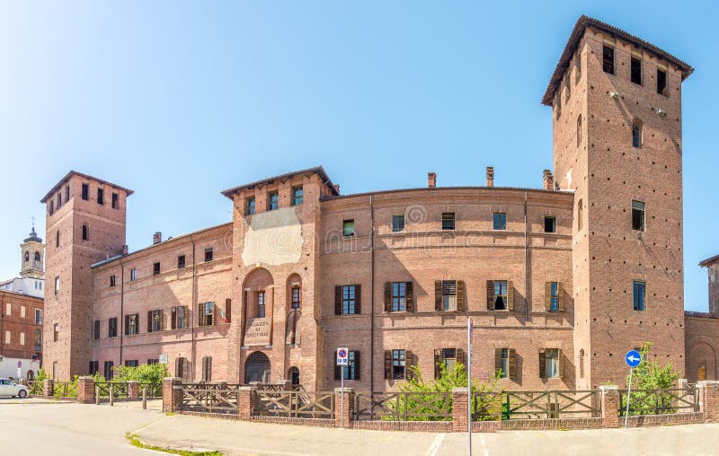 View at the Building of Justice Palace in the Streets of Vercelli ...