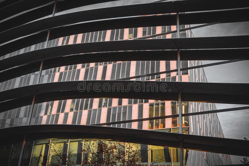 View of a Building through Metal Lines Stock Photo - Image of lines ...
