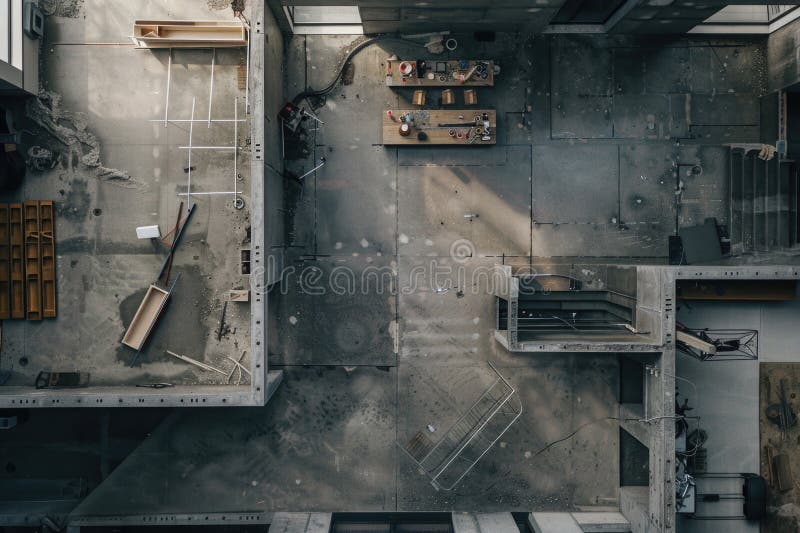 A View of a Building with Multiple Construction Tools, Suitable for ...