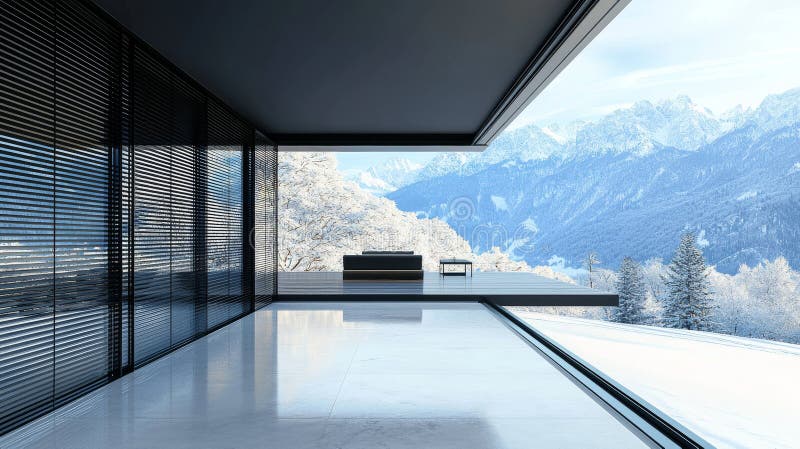 A View of the Building S Outside Reveals Large Windows and Black Roller ...