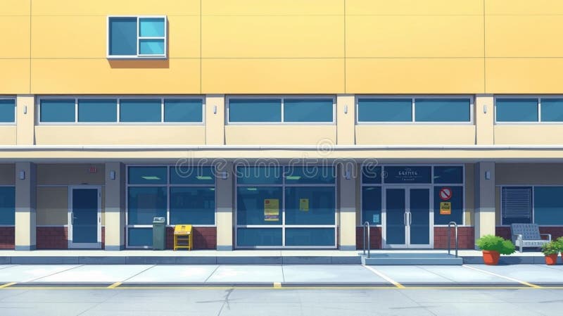 A Building with Subtle Indications of Pest Control Stock Illustration ...