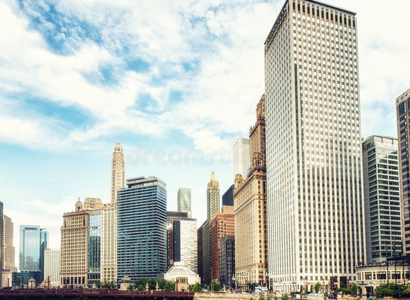 View of Buildings on Downtown Chicago Stock Image - Image of ...