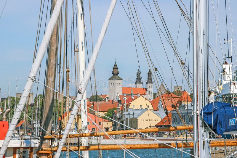 View of Buildings in Visby Old Town Editorial Photo - Image of home ...