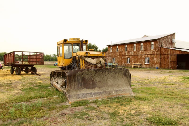 View of the Bulldozer from the Side Stock Photo - Image of bulldozer ...