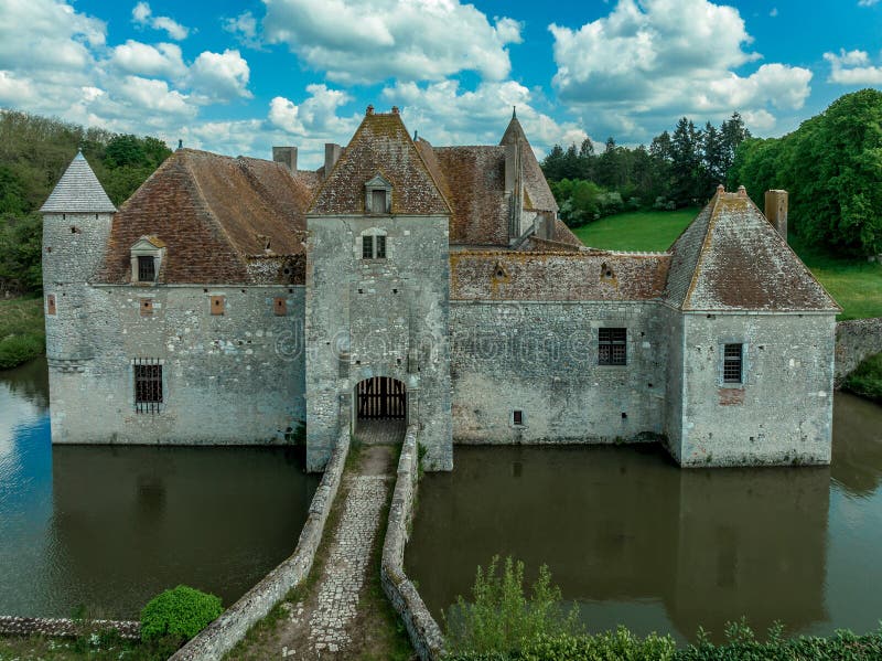 Aerial View of Buranlure Castle an Ancient Water Castle Surrounded by a ...