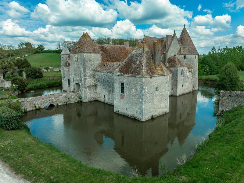Aerial View of Buranlure Castle an Ancient Water Castle Surrounded by a ...