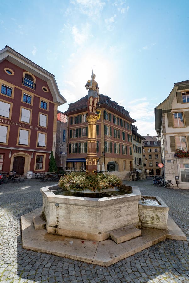 View of the Burgplatz Square and the Historic Fountain in the ... View of the Burgplatz Square and the Historic Fountain in the ...