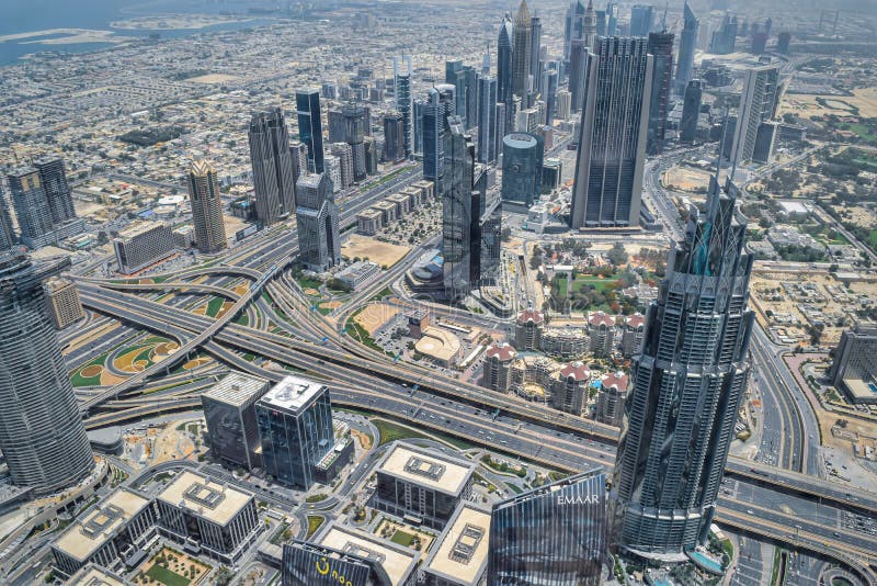 View from Burj Khalifa editorial photo. Image of city - 237325871