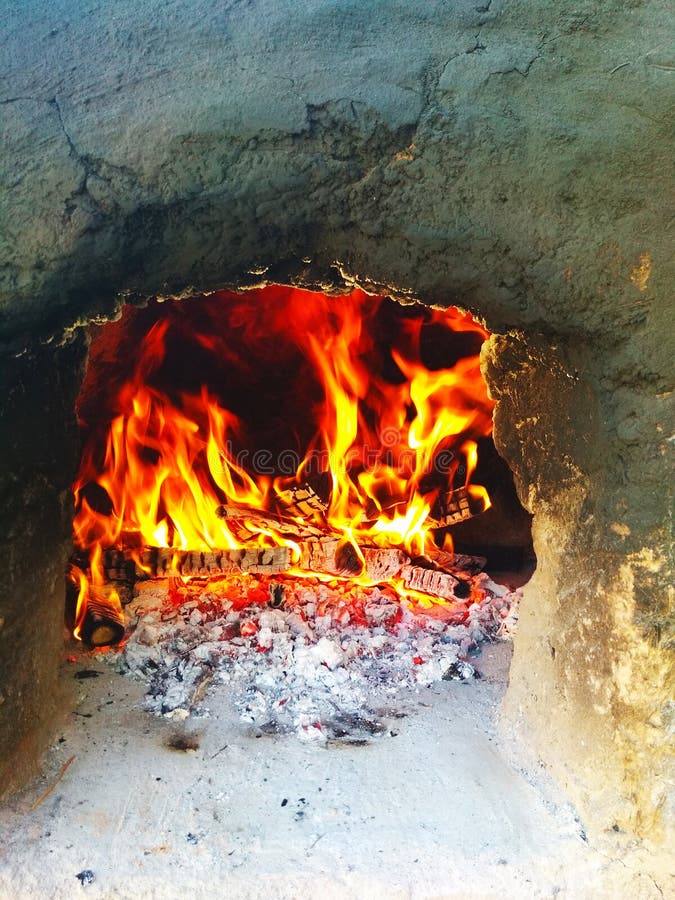 Bright Red Flame Tips in a Stove Stock Image - Image of view, fire ...