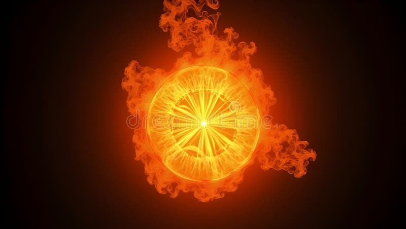A Burst of Flames Erupting from the Center Creating a Radial Fire ...