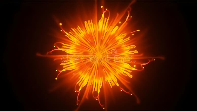 A Burst of Flames Erupting from the Center Creating a Radial Fire ...