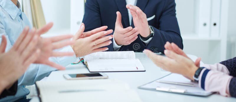 View of the Business People Clapping in the Office. Stock Photo - Image ...