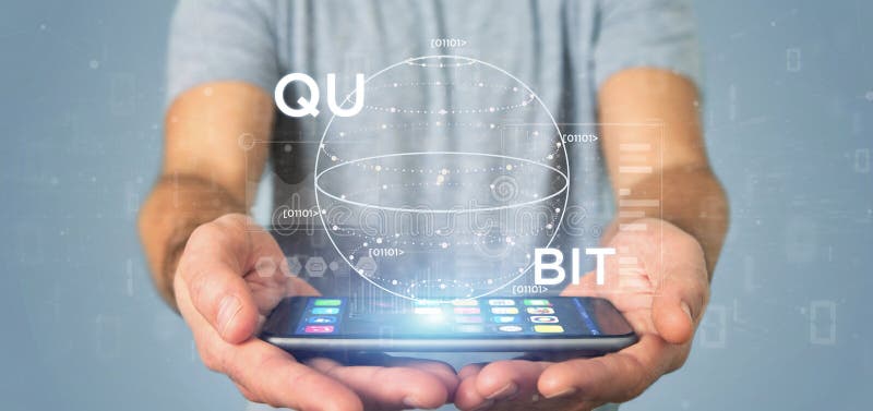 Businessman Holding Quantum Computing Concept with Qubit Icon 3d ... Businessman Holding Quantum Computing Concept with Qubit Icon 3d ...