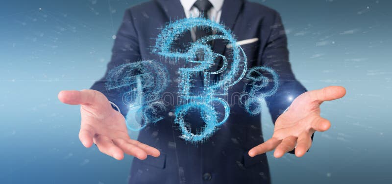Businessman Holding a Question Mark Stock Photo - Image of support ...