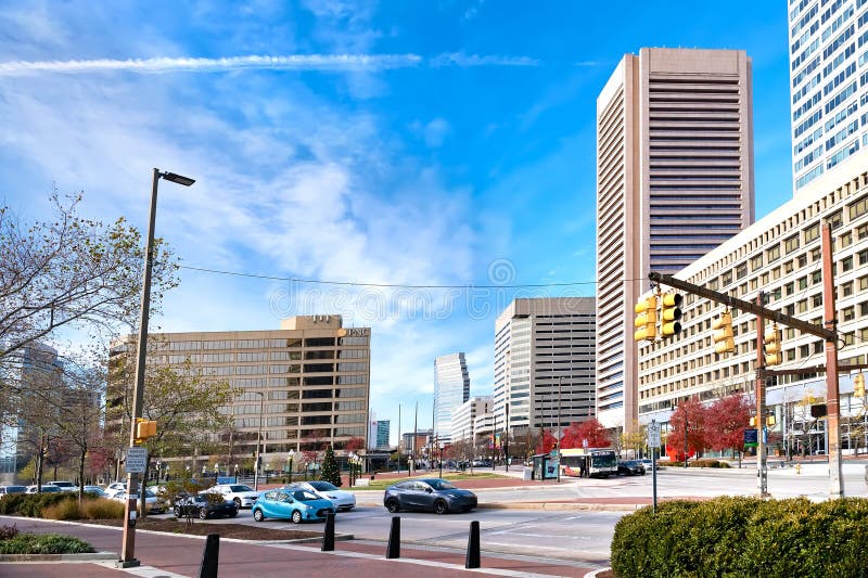 View of a Busy Street in Baltimore Editorial Stock Photo - Image of ...