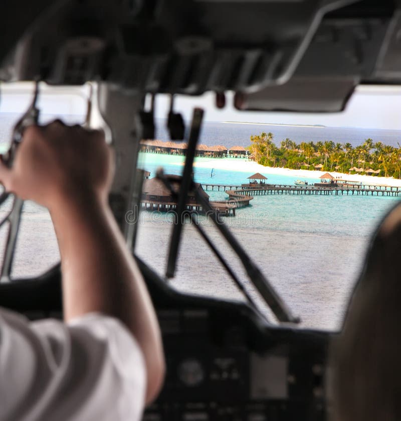 Maldives Island and Water Villas Stock Photo - Image of cloud, scenery ...