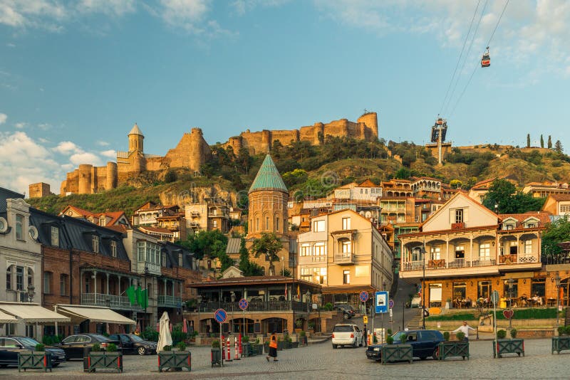 View of Cable Car Above Tbilisi Stock Image - Image of georgia ...