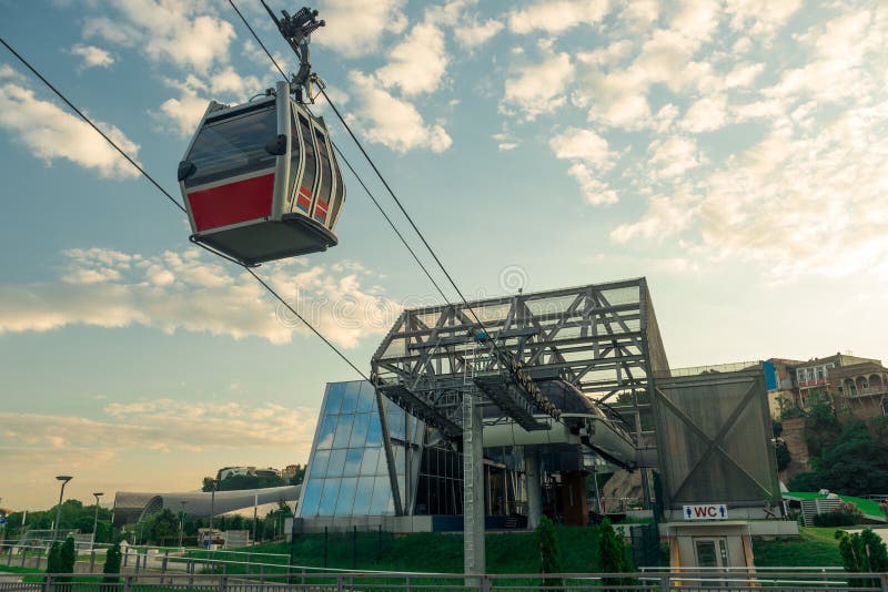 View of Cable Car Above Tbilisi Stock Photo - Image of cableway ...