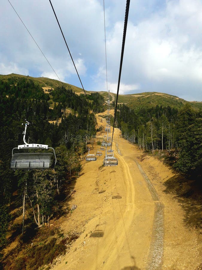 Cableway in the Mountains, Autumn Nature Stock Photo - Image of walk ...
