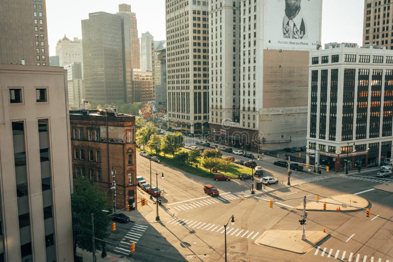 View of Cadillac Square, in Downtown Detroit, Michigan Stock Photo ...