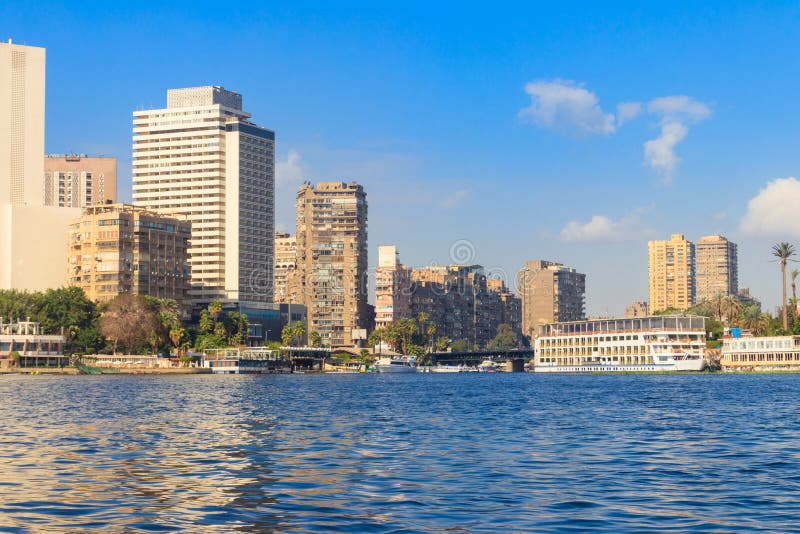 View of Cairo City and Nile River in Egypt Stock Image - Image of ...