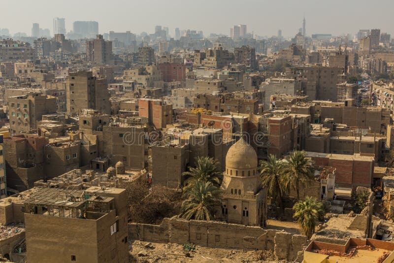 View of Cairo skyline, Egy stock photo. Image of aerial - 266842426
