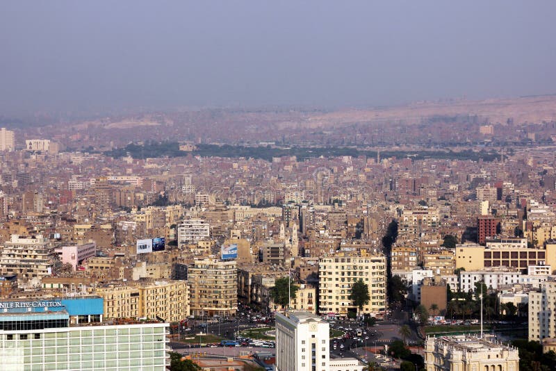 Aerial View of Crowded Egypt Cairo Editorial Photography - Image of ...