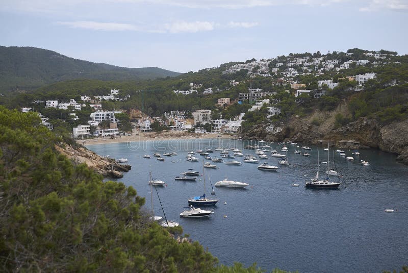 View of Cala Vedella editorial stock image. Image of balearic - 159039604