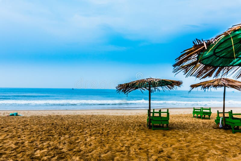 View of Calangute Beach stock image. Image of lagoon - 103422535