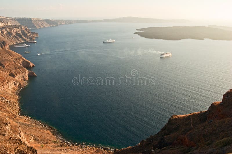 View of caldera. stock image. Image of place, greece - 11885103