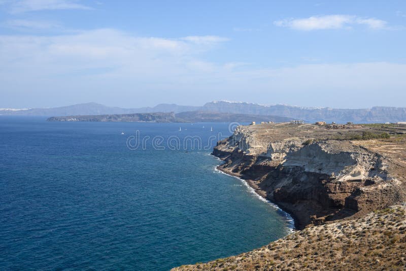 Santorini cliffs. stock photo. Image of panorama, attractions - 240892986