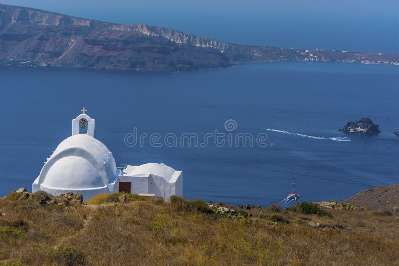 Santorini on the Edge stock image. Image of houses, steep - 24124841