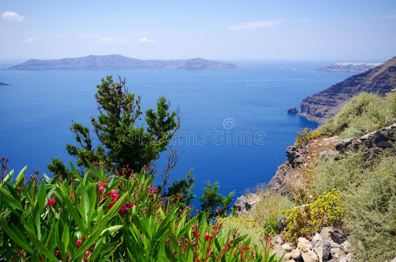 View on Caldera, Santorini Island, Greece Stock Photo - Image of ...