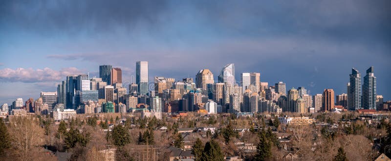 View of Calgary`s Beautiful Skyline Stock Photo - Image of urban ...