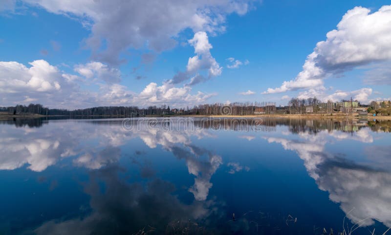 The View of the Calm Lake, the Blue Sky Stock Photo - Image of travel ...