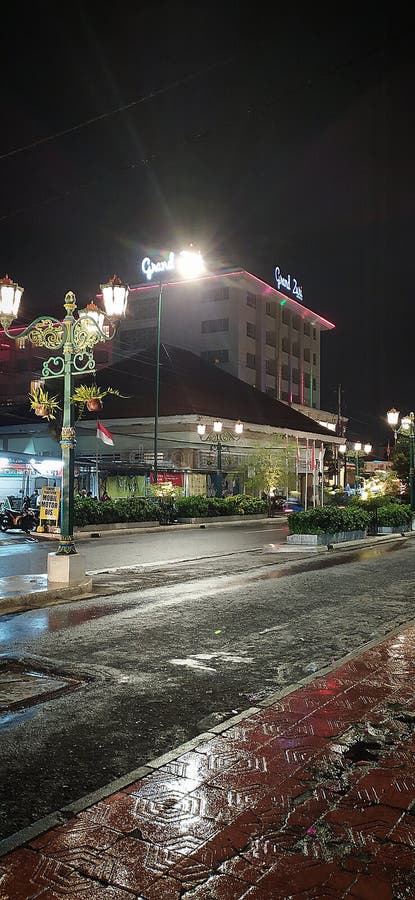 View of Calm Night in Yogyakarta Editorial Photography - Image of ...