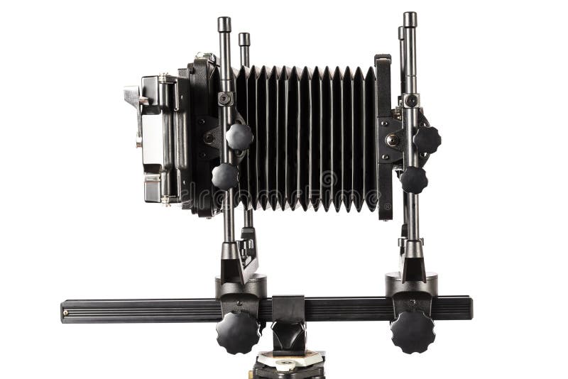 View Camera with Bellows Extended Isolated on White with Copy Space ...